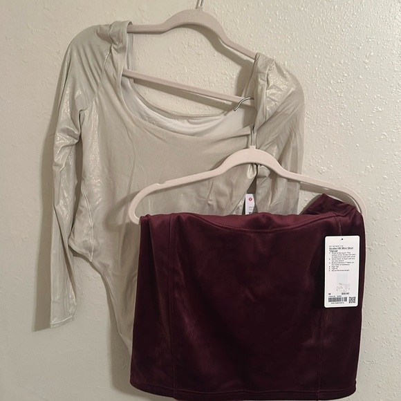 lululemon athletica | Skirts | Lululemon Cream Top And Burgundy Skirt ...